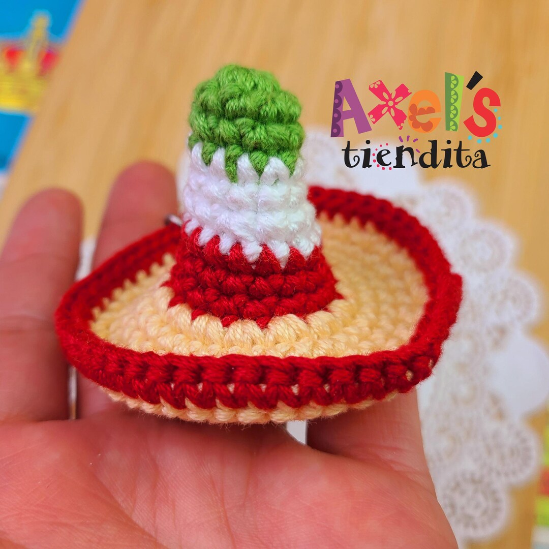 Sombrero Amigurumi Keychain - Mexican Sombrero Keychain - Mexican ...