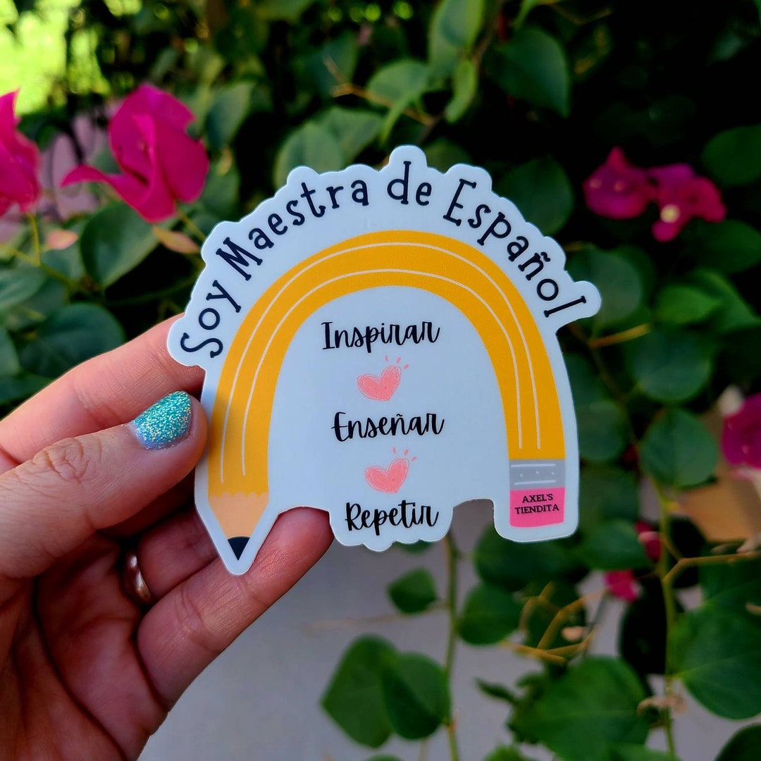 Soy Maestra De Español Sticker - Spanish Stickers - Water Bottle Decal ...