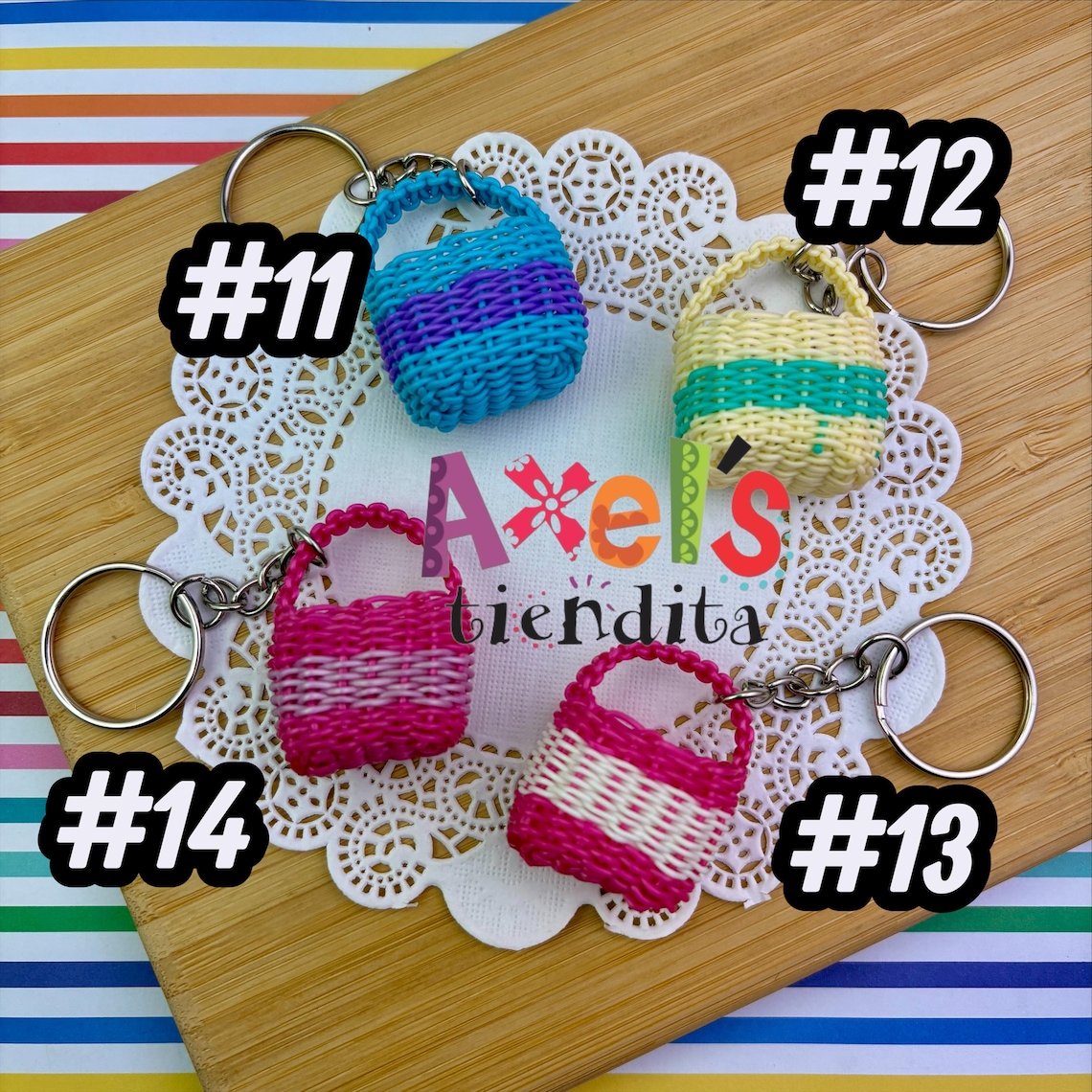 Mini Mexican Mercado Bag Keychain: Handmade Recycled Plastic Charm - Etsy