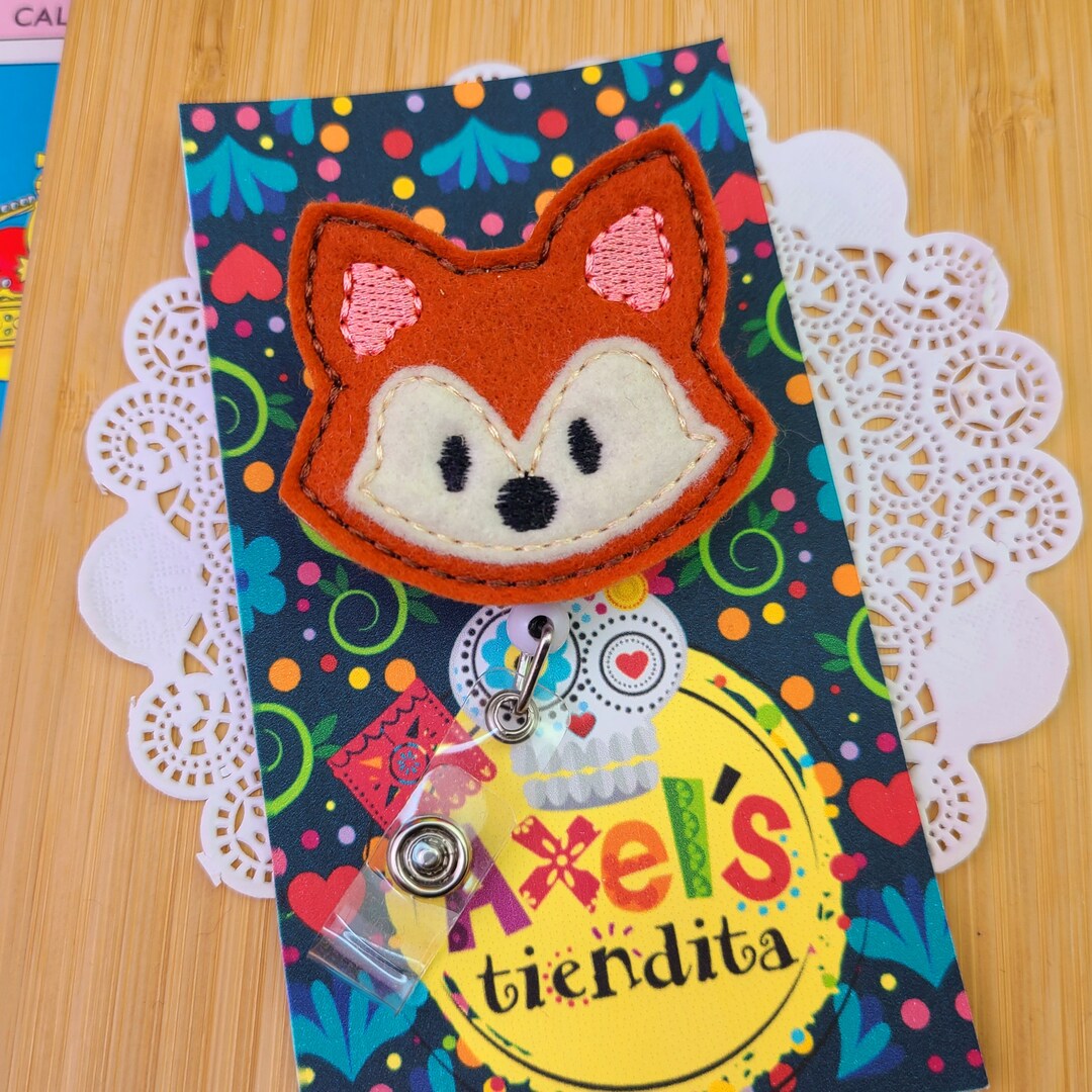 Fox ID Badge Reel – Fox Name Tag Holder - Etsy