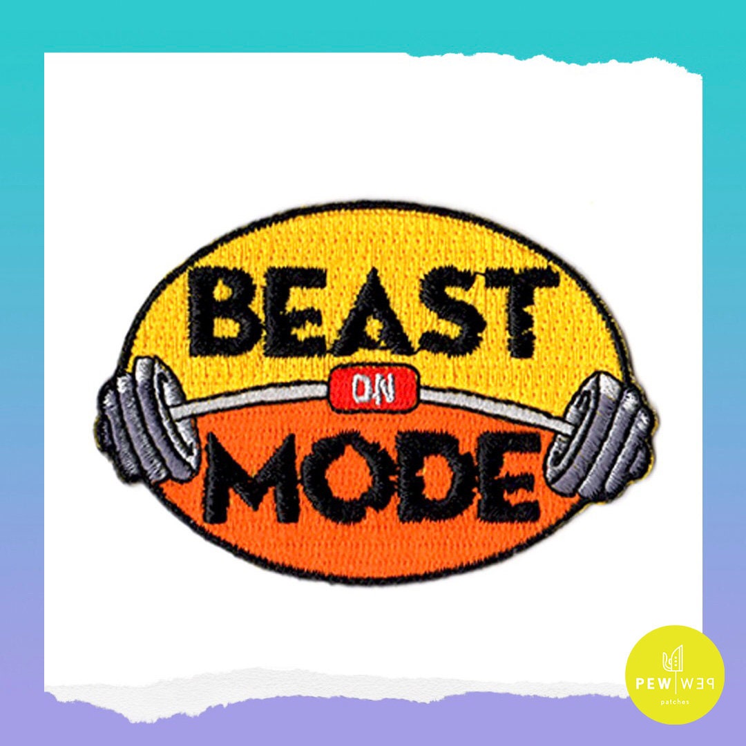 Pew Pew Patches Beast Mode on Iron on Patch - Etsy
