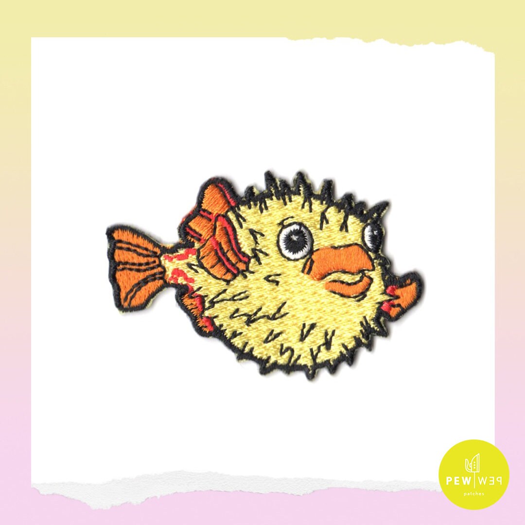 Pew Pew Patches Puffer Fish Iron on Patch - Etsy