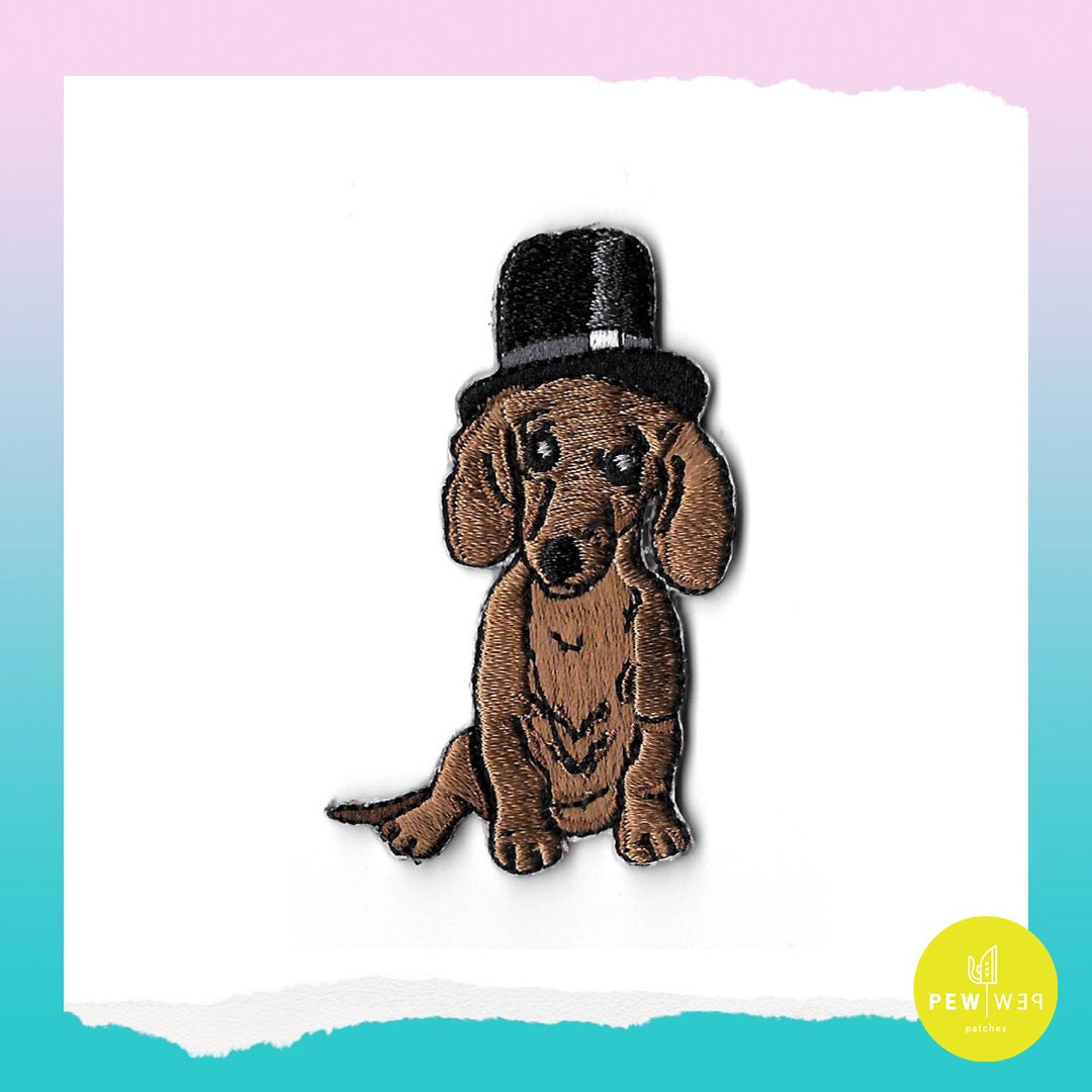 Pew Pew Patches Toby the Daschund Iron on Patch - Etsy