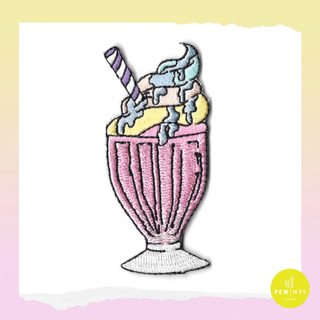 Pew Pew Patches Pastel Milkshake Iron on Patch - Etsy