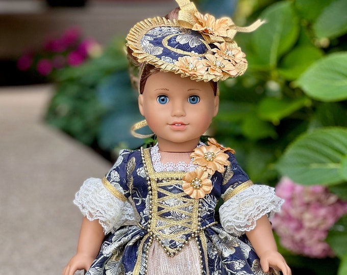 Madame De Pompadour 3 - Blue and Gold - OOAK Historical Gown for 18 ...