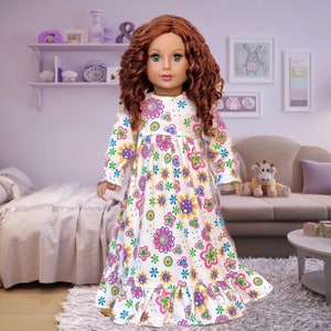 Good Night - Doll Clothes for 18 Inch - Cotton Nightgown - Etsy