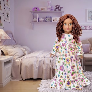Good Night - Doll Clothes for 18 Inch - Cotton Nightgown - Etsy