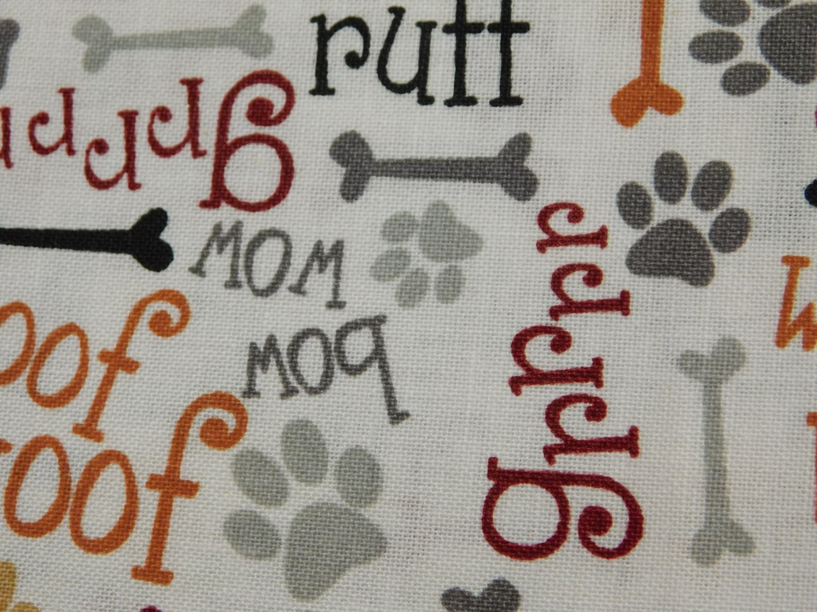 Woof - Woof Dog Words - One Continuous Cut - Priced by 1/2 Yard - Etsy