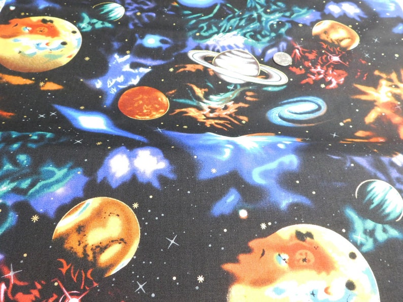 Large Planets One continuous cut 1/2 yard | Etsy