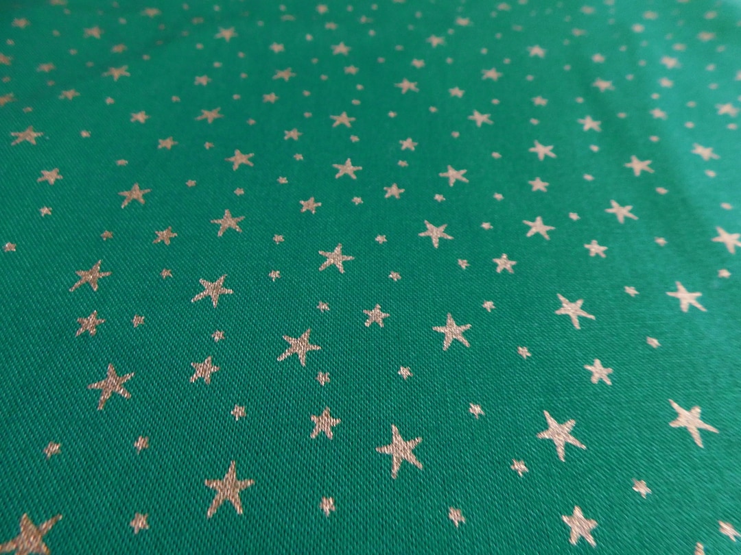 Metallic Gold Stars on Green - Etsy