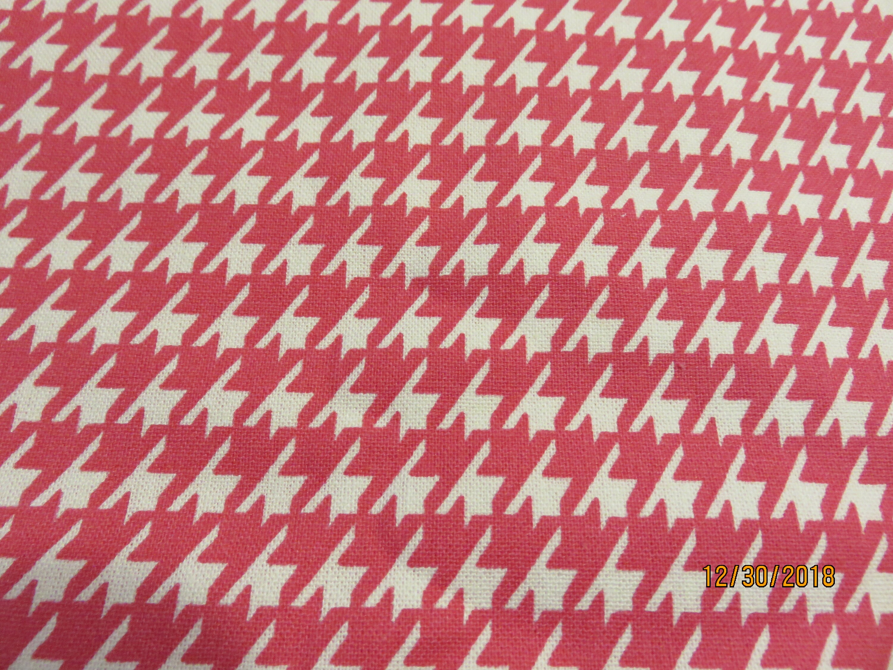 Hot Pink and White Houndstooth Print Fabric One continuous | Etsy