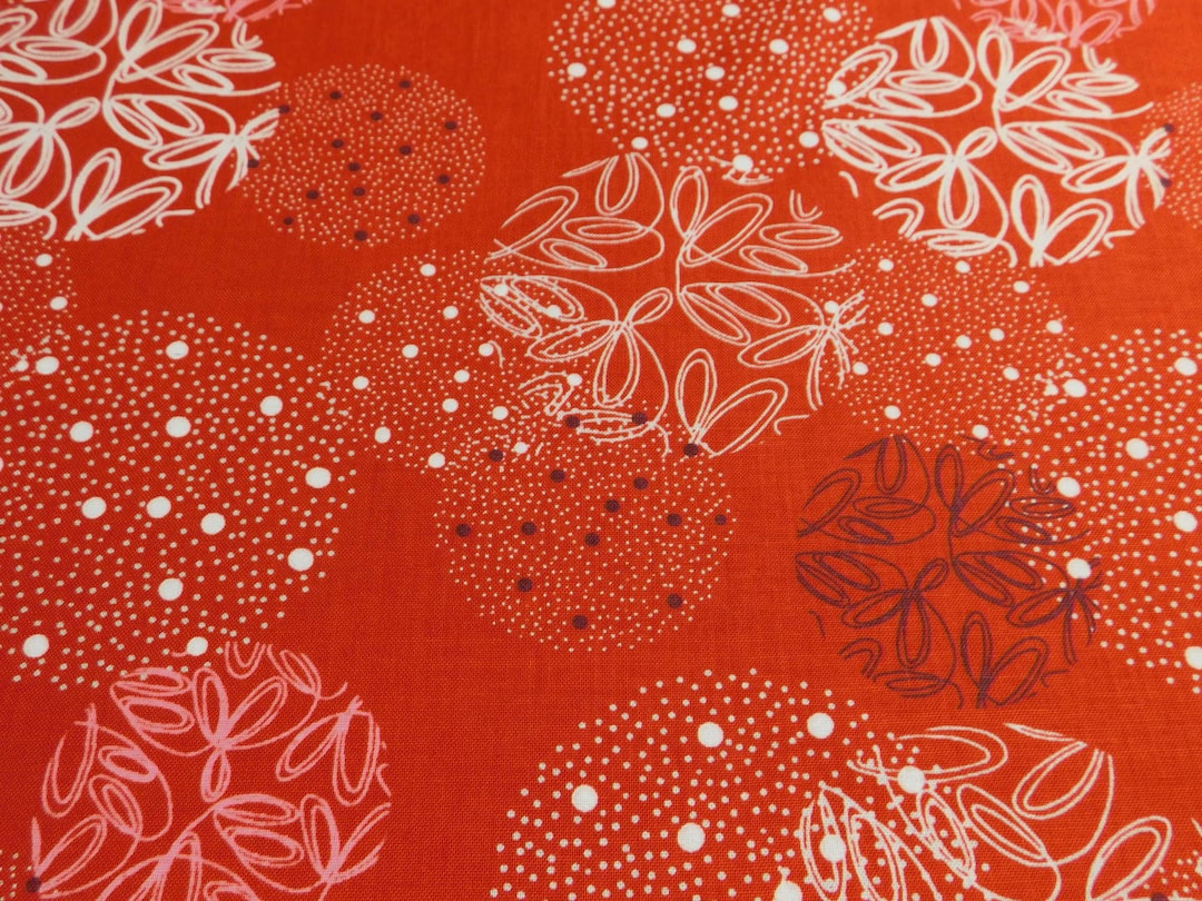 Moda Just Red Cotton Fabric – Dots and Swirls - One Continuous Cut ...