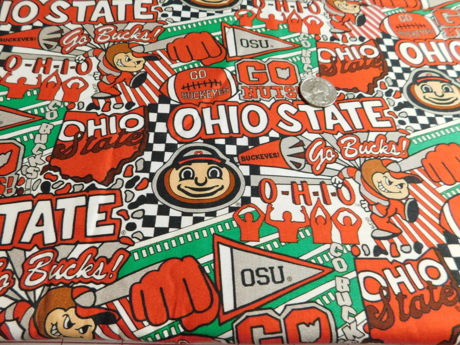 Ohio State Collegiate Cotton Fabric Buckeyes' Osu-one - Etsy UK