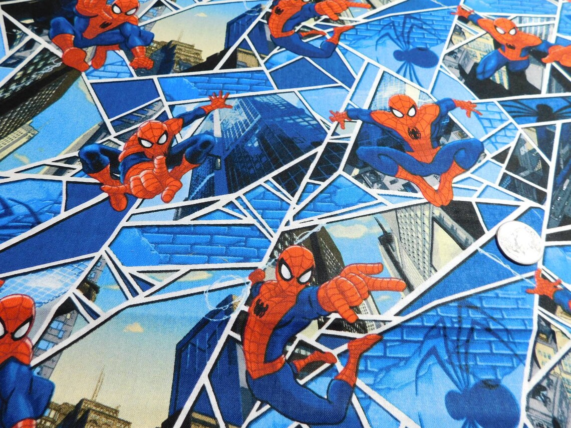 Marvel-spiderman Panes by Spring Creative Llc-fabric One - Etsy