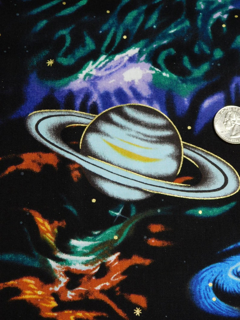 Large Planets One continuous cut 1/2 yard | Etsy