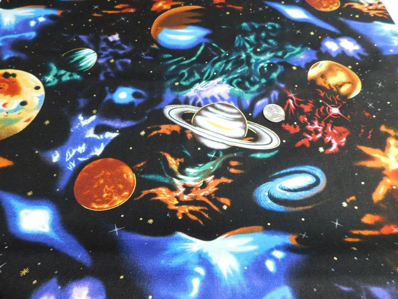 Large Planets One continuous cut 1/2 yard | Etsy