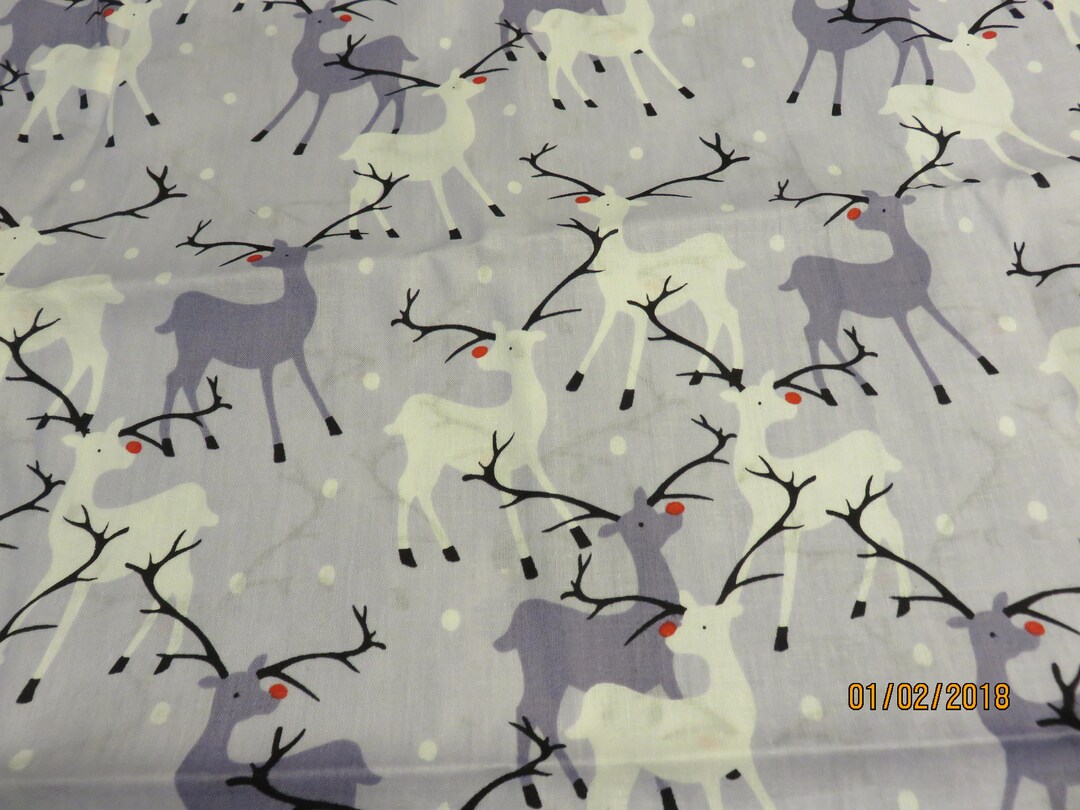 Grey and White Reindeer on a Light Grey Background - One Continuous Cut ...