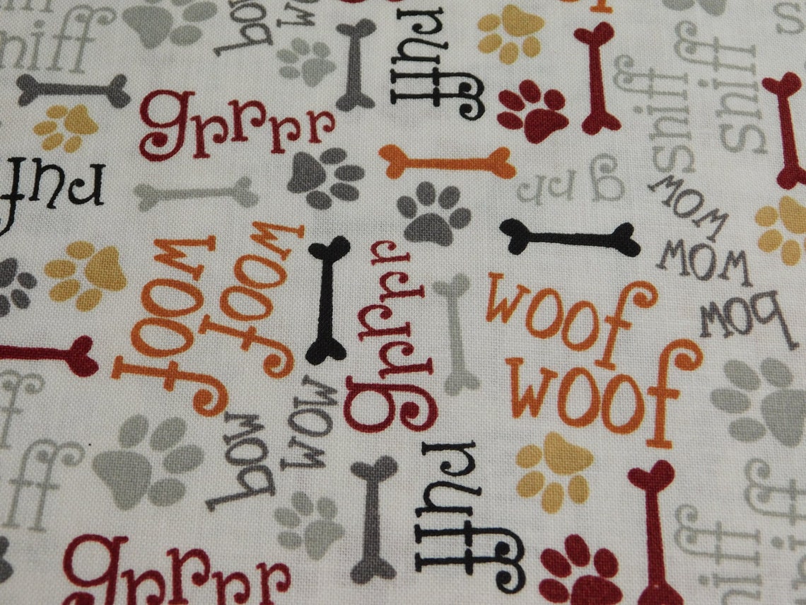 Woof Woof Dog Words One Continuous Cut priced per 1/2 | Etsy