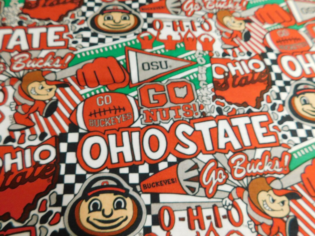 Ohio State Collegiate Cotton Fabric- Buckeyes'- Osu-one Continuous Cut ...