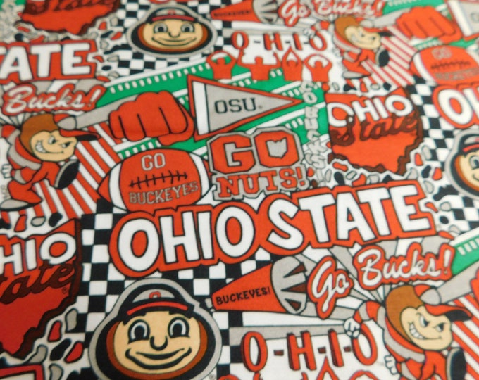 Ohio State Collegiate Cotton Fabric- Buckeyes'- Osu-one Continuous Cut ...