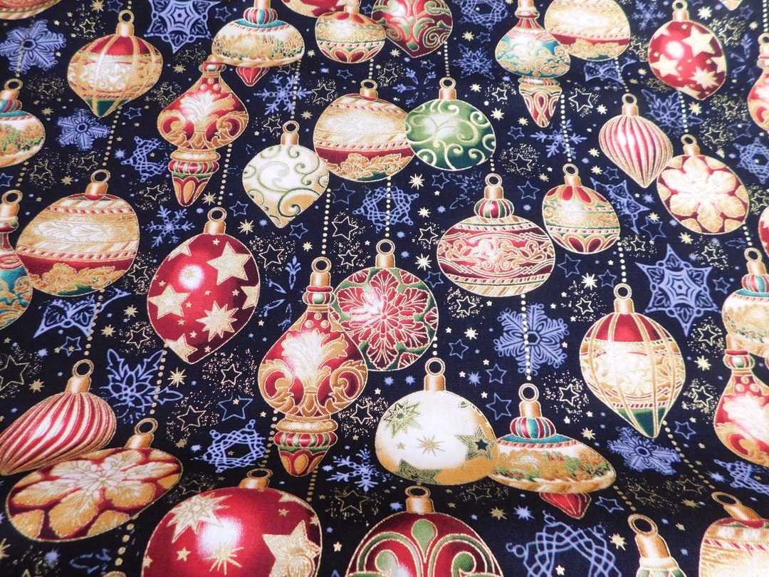 Robert Kaufman Holiday Flourish on Black - Etsy