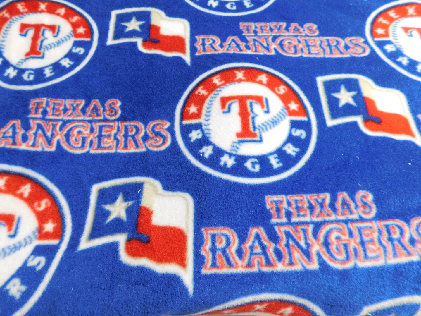 MLB Licensed Fleece Texas Rangers Fabric is Priced by the | Etsy