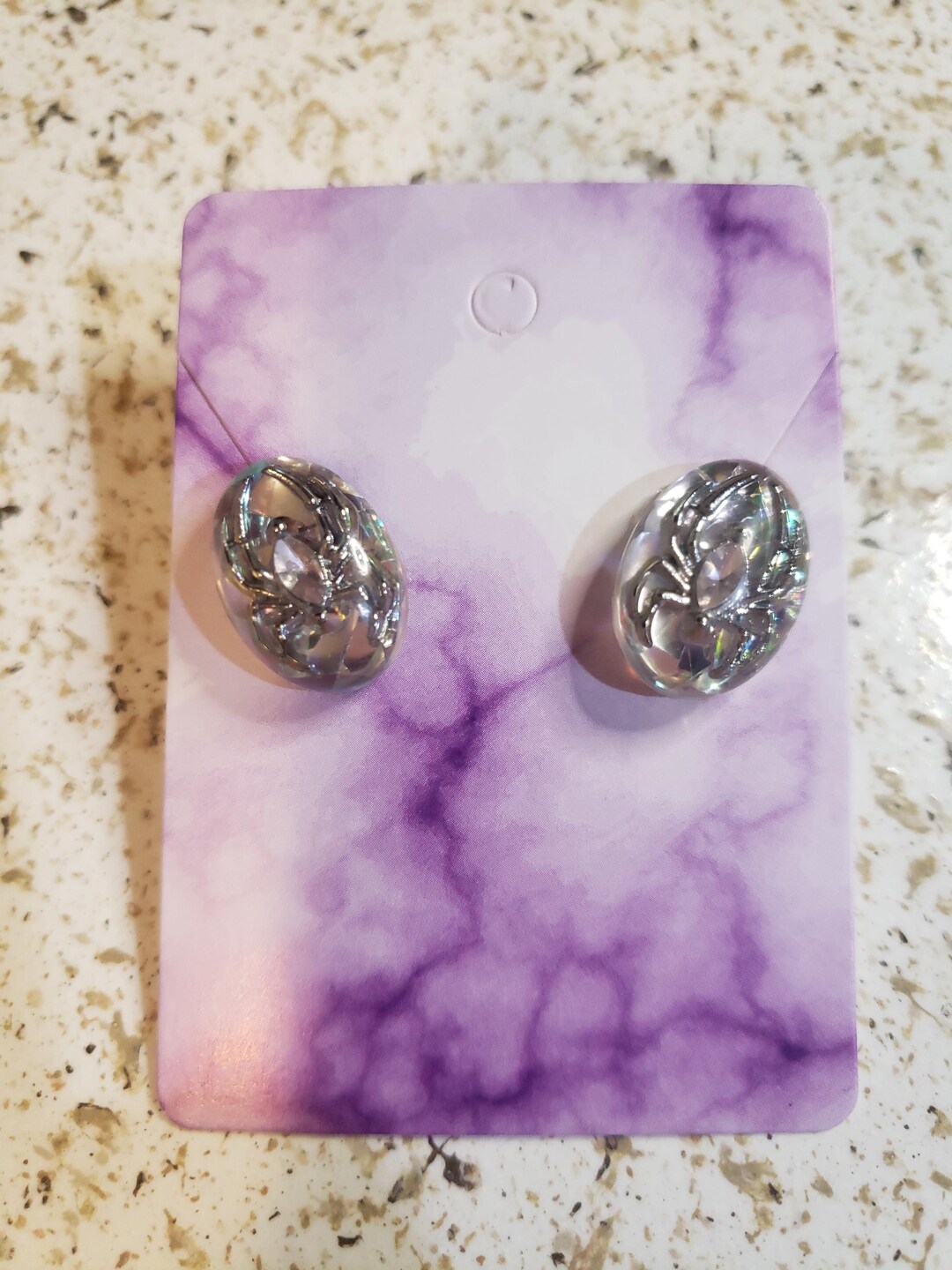 Holographic Lilac Spider Studs - Etsy
