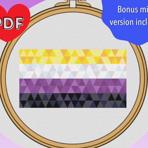 Geometric Bi Flag Bi/bisexual LGBTQ Cross Stitch - Etsy