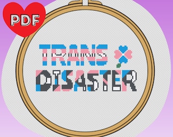 PDF Pattern: Trans Pride Flag Heart Cross Stitch Pattern // - Etsy