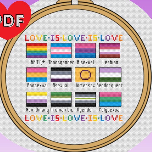 LGBTQ Pride Flags Cross Stitch Pattern - Etsy