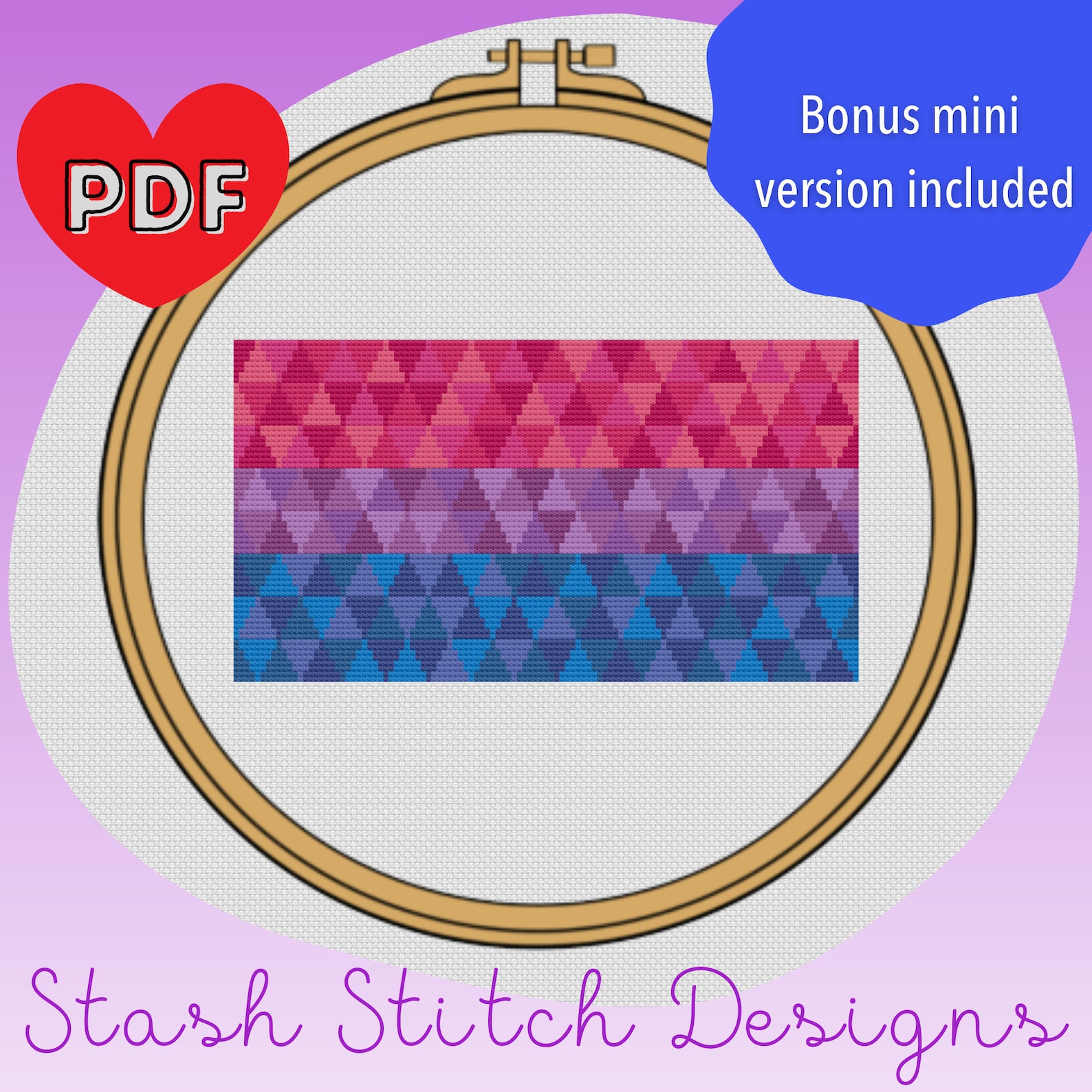 Geometric Bi Flag Bi/bisexual LGBTQ Cross Stitch - Etsy