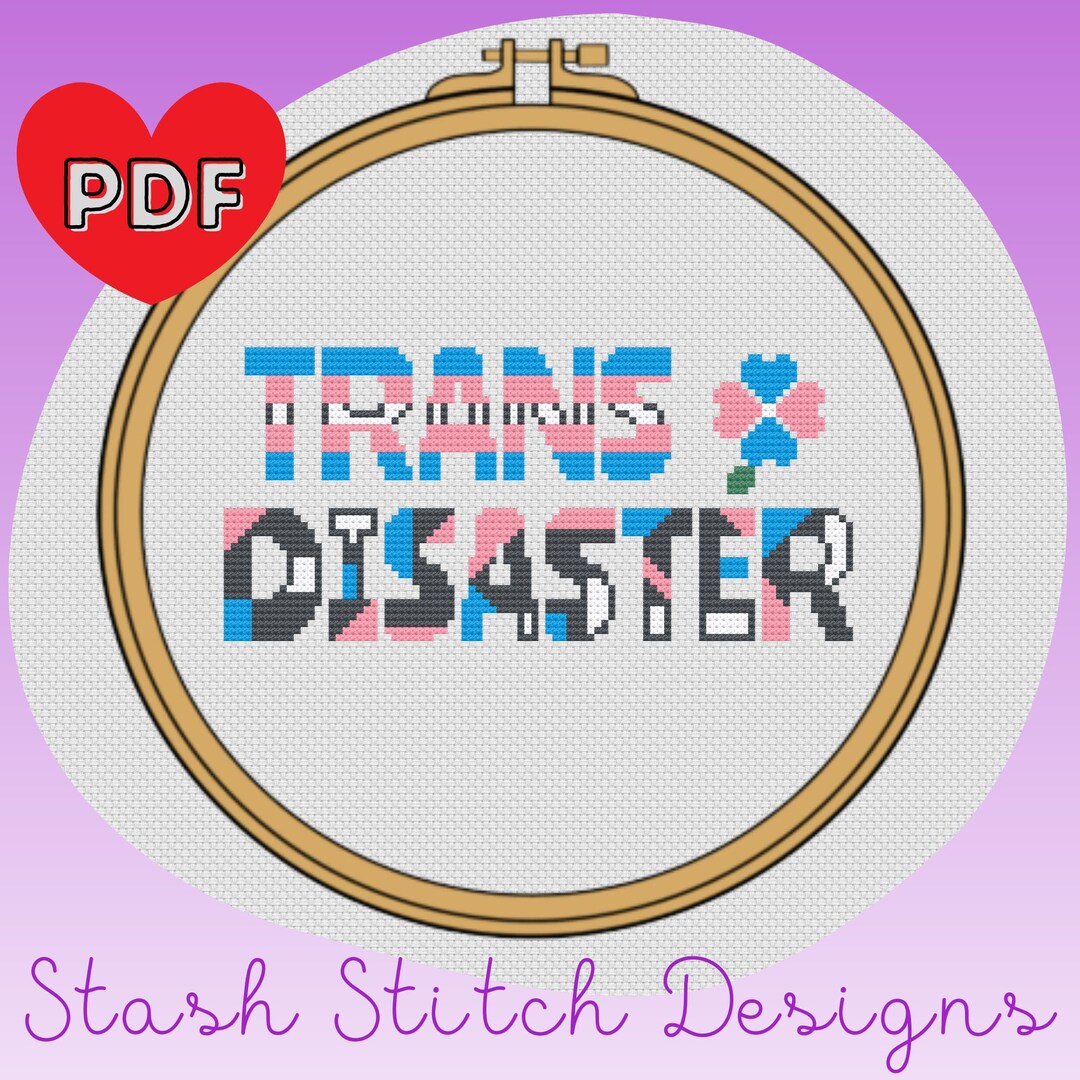 Trans Disaster - Transgender Pride - LGBTQ+ - Cross Stitch Pattern - Etsy