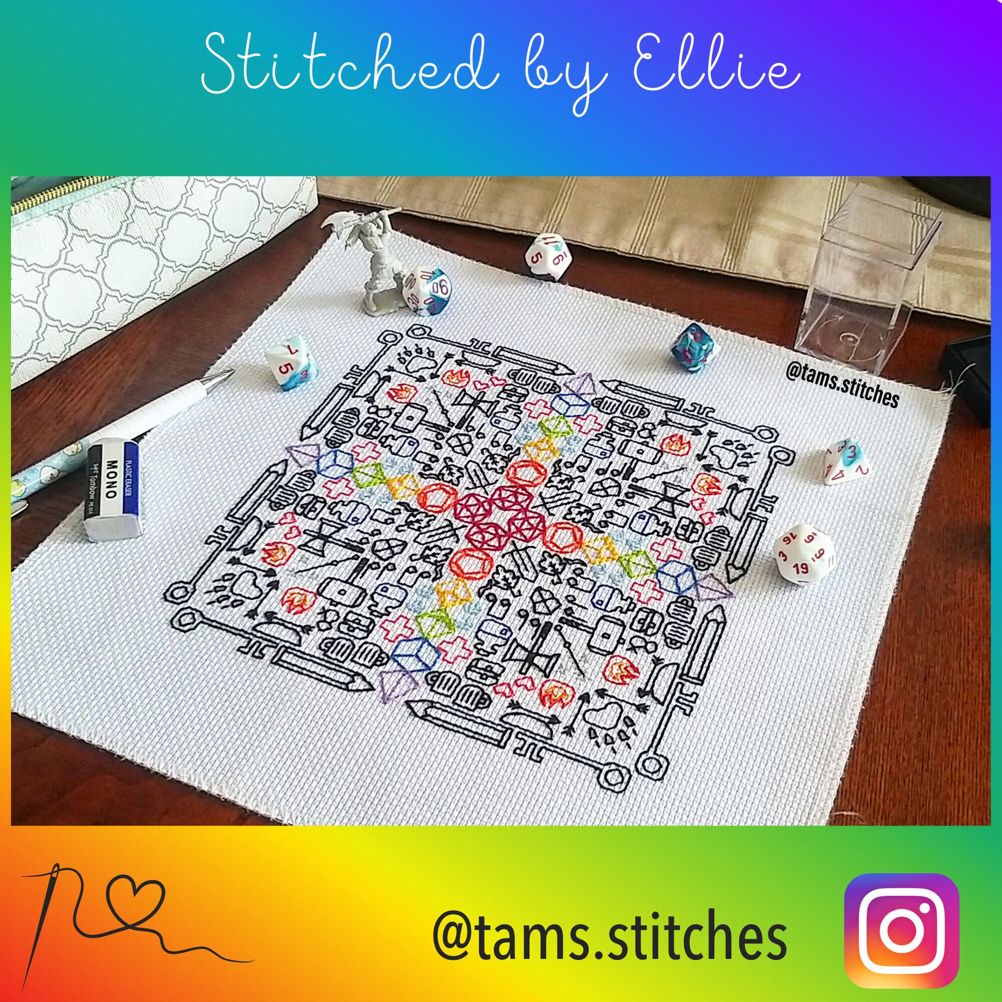 Dungeons and Dragons (D&D) Blackwork Pattern - Etsy