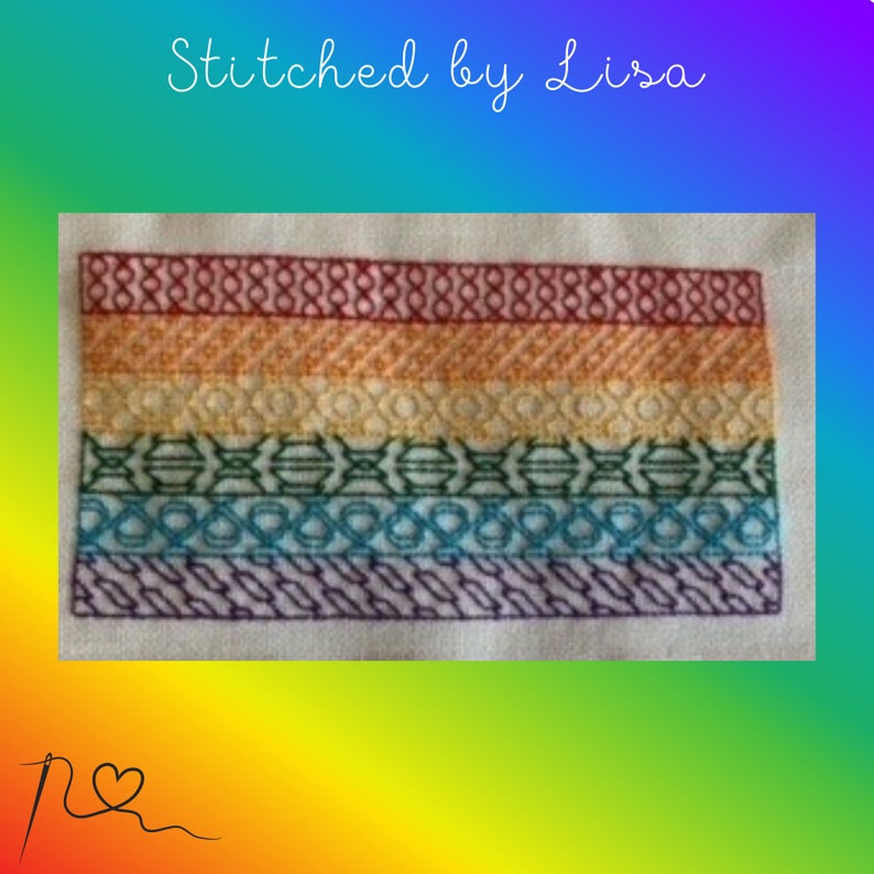 LGBTQ Pride Flag Rainbow Flag Blackwork Pattern - Etsy
