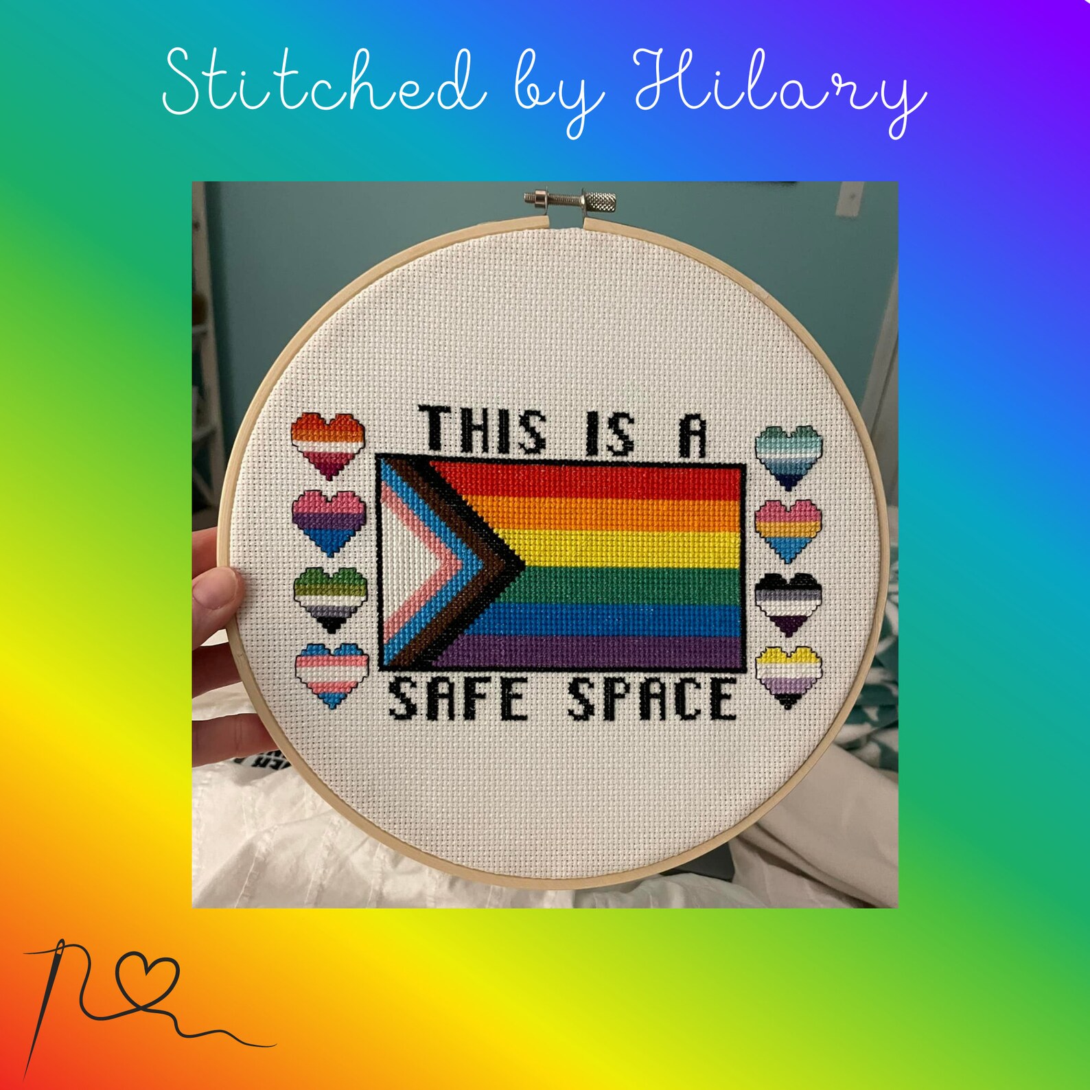 Safe Space Intersectional Flag Ally/pride LGBTQ Cross - Etsy