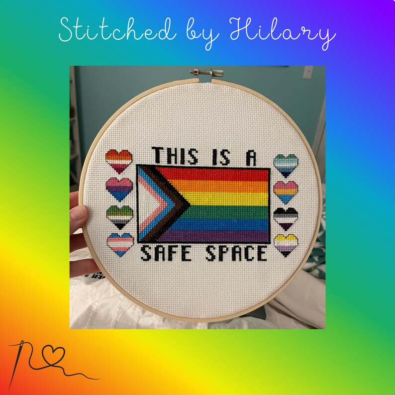 Safe Space Intersectional Flag Ally/pride LGBTQ Cross - Etsy