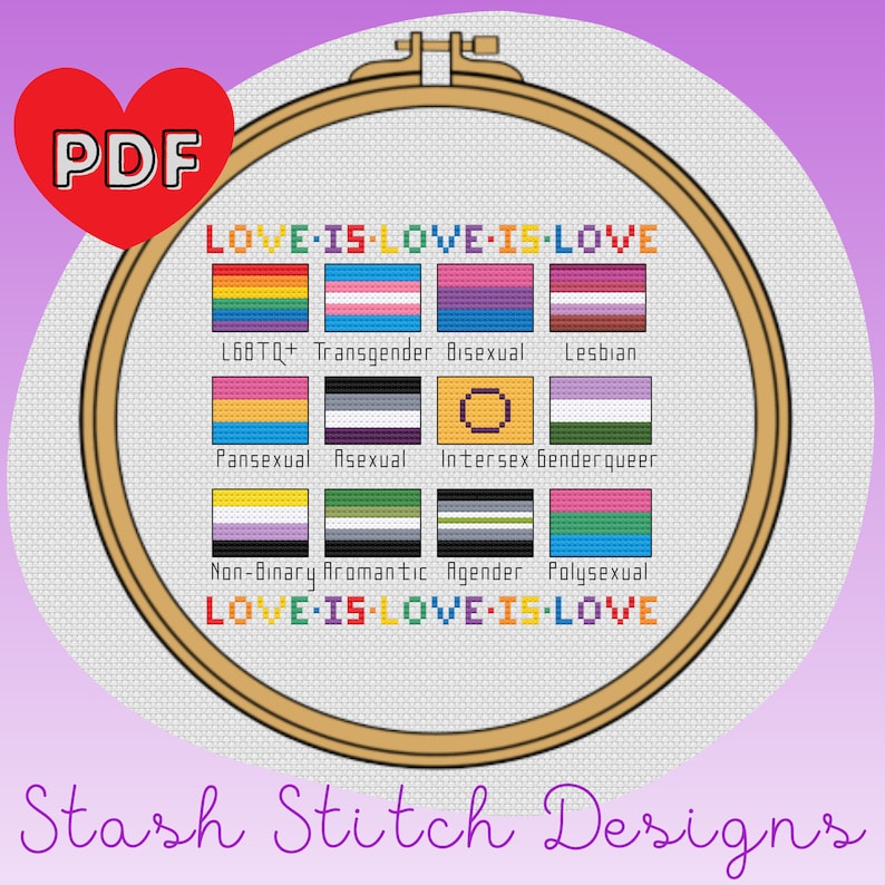 LGBTQ+ Pride Flags Cross Stitch Pattern - Etsy