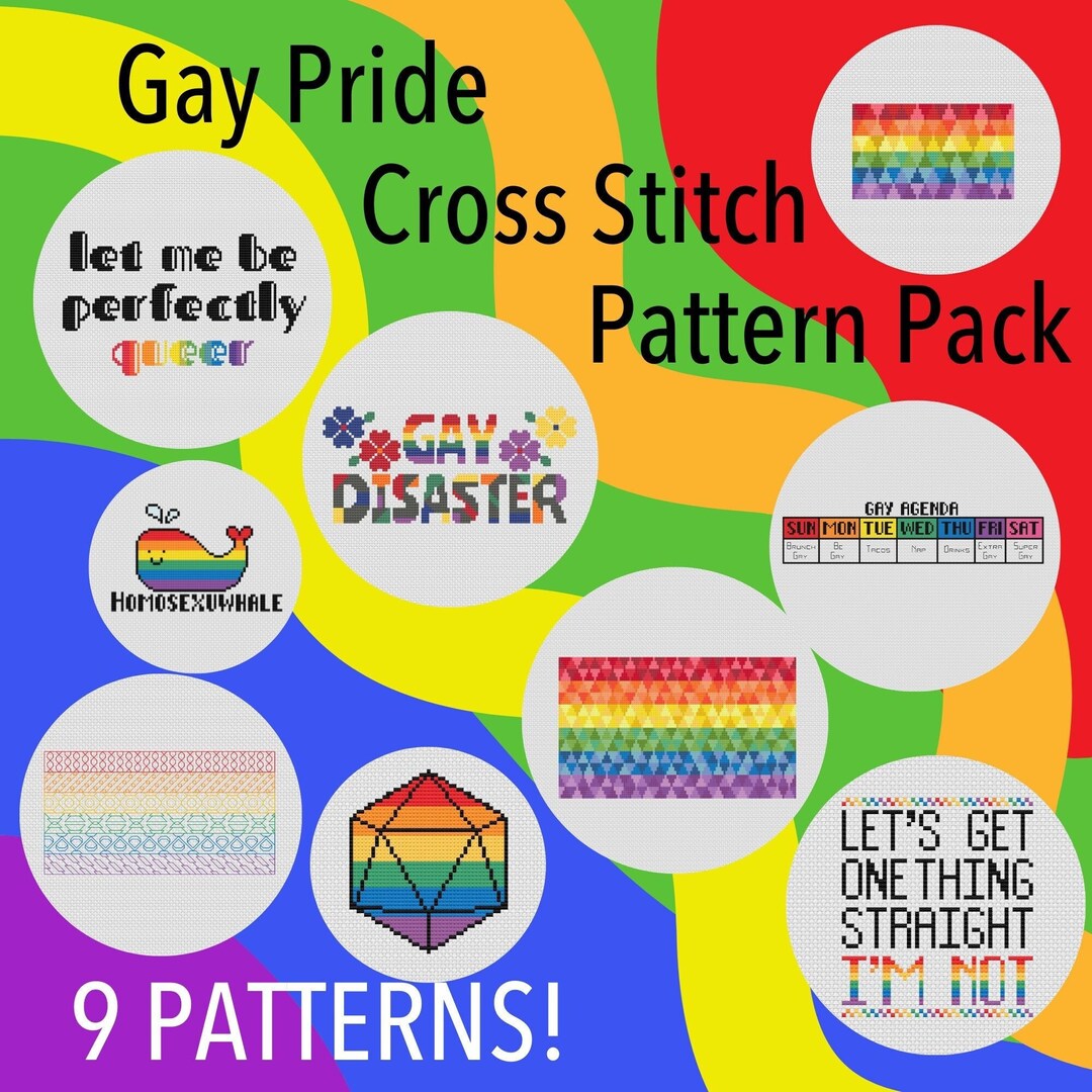 Gay Pride Cross Stitch Pattern Set - Etsy