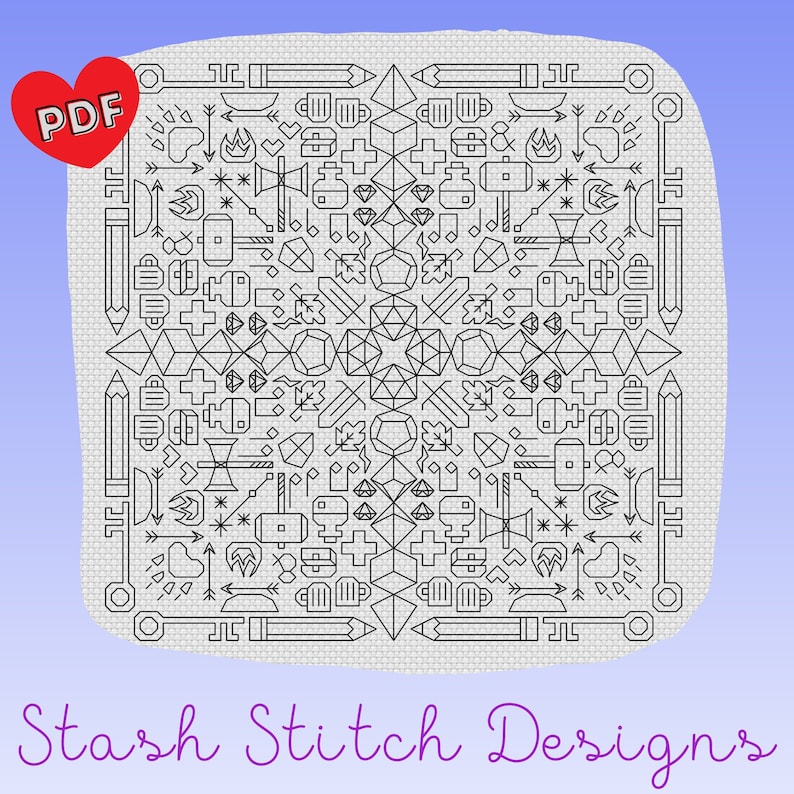 Dungeons and Dragons (D&D) Blackwork Pattern - Etsy