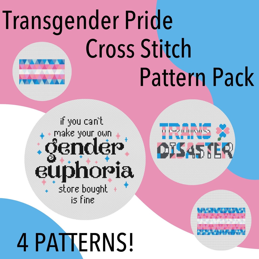 Transgender Pride Cross Stitch Pattern Set - Etsy