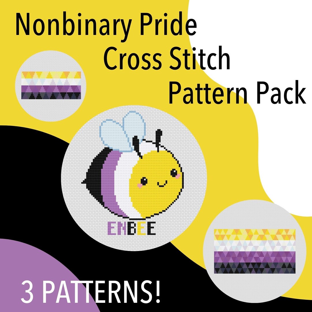 Nonbinary Pride Cross Stitch Pattern Set - Etsy