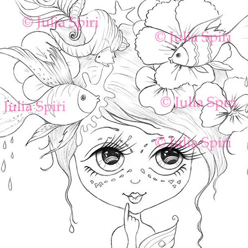Digital Stamps Digi Stamp Coloring Pages Girl Stamp - Etsy