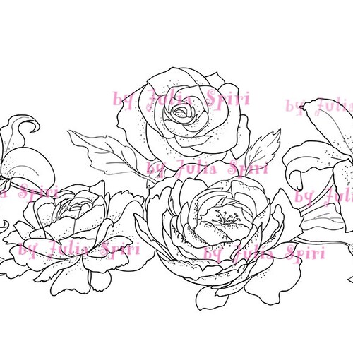 Digital Stamps Digi Stamp Wedding Stamp Wedding Flowers - Etsy