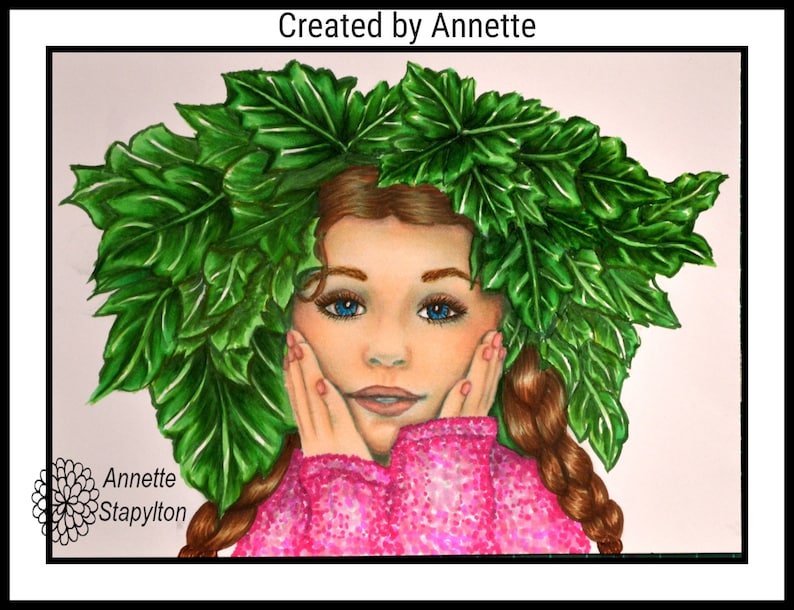 Coloring Page Digital Stamp Beautiful Digi Girl Realistic - Etsy