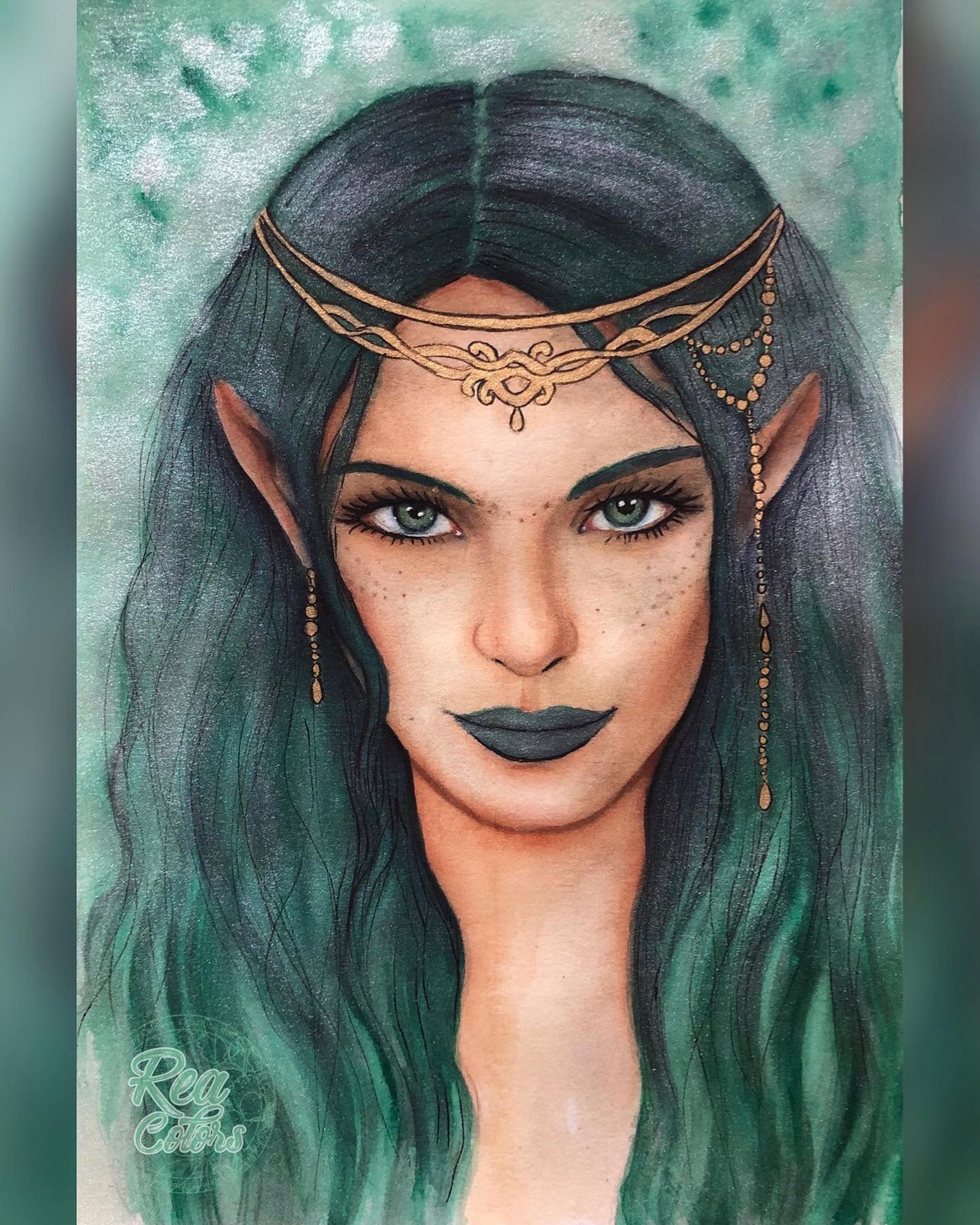 Coloring Page Digital Stamp Digi Elf Portrait Elves Green - Etsy