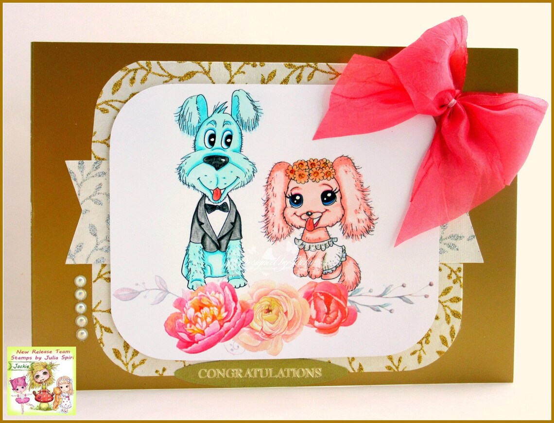 Digital Stamps Digi Stamp Wedding Stamp Coloring Dogs - Etsy