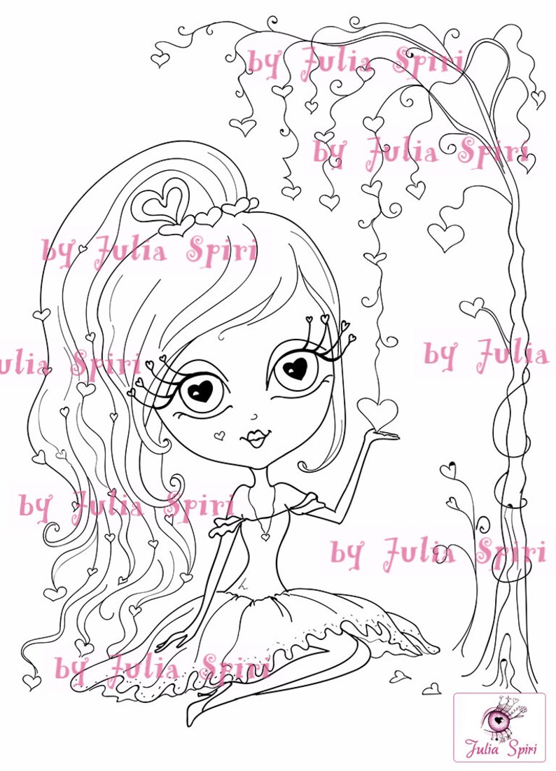 Digital Stamps Digi Stamp Coloring Pages Valentin Stamps - Etsy