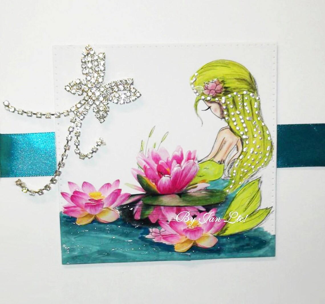 Mermaid & Lotus Watercolor Clipart Siren Wedding Flowers - Etsy Canada