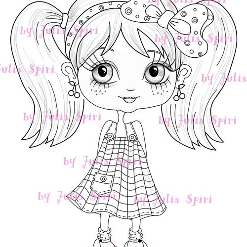 Digital Digi Stamps Girl Stamp Coloring Pages Clip Art - Etsy