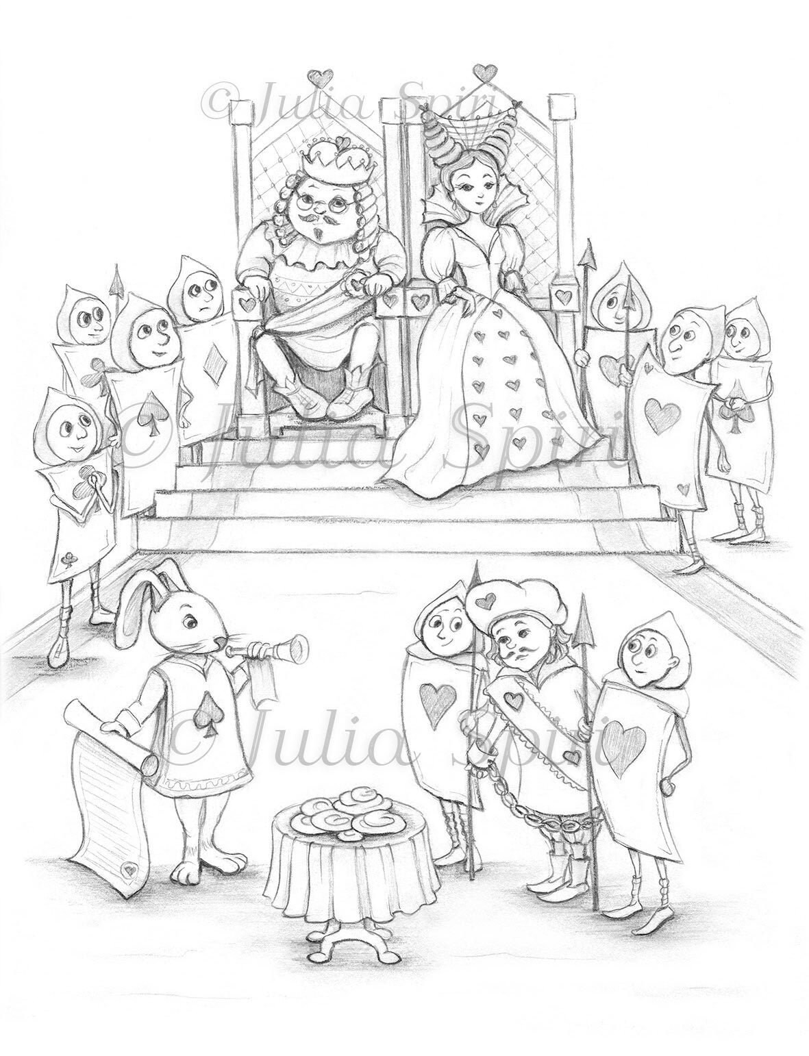 Coloring Page Digital Stamp Digi Alice In Wonderland Etsy UK